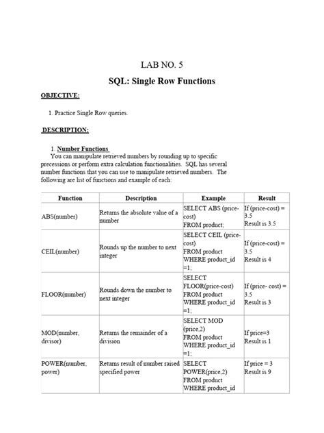 Db Lab Tasks Pdf Computer Programming Mathematics