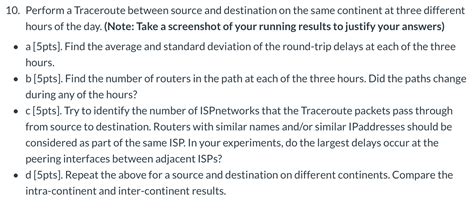 Solved 10 Perform A Traceroute Between Source And