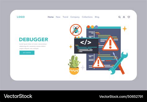 Software Testing Web Banner Or Landing Page Code Vector Image
