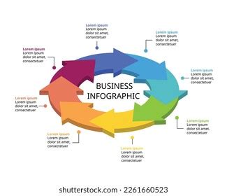 Timeline Arrow Circle Chart Template Infographic Stock Vector Royalty Free