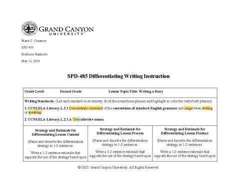 Spd 485 Differentiating Writing Instruction Strategies For Second Grade Studocu