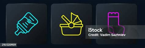 세트 라인 젖병 양말 유모차 검은색 사각형 버튼입니다 벡터 0명에 대한 스톡 벡터 아트 및 기타 이미지 0명 건강한 생활방식 건강한 식생활 Istock