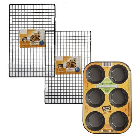 Bakers Secret Set Of 4 Non Stick Cooling Racks And Premium Nonstick 6