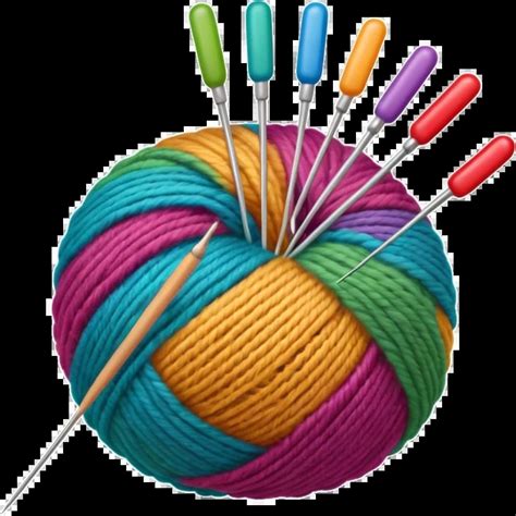 Ball Of Wool With Knitting Needles Emoji Ai Emoji Generator
