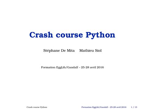 Crash Course Python