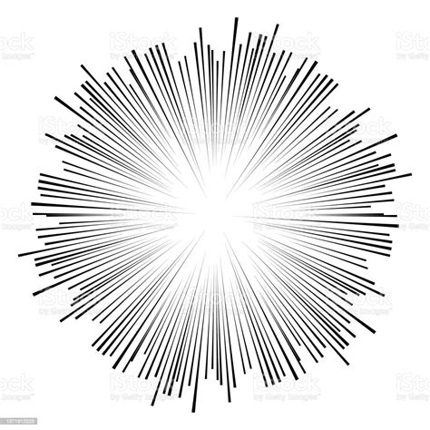 배경 디자인 또는 만화 템플릿에 대한 검은 방사형 속도 라인이 버스트 만화 책 디자인 요소 추상 모션 라인입니다 벡터 스트라이프 패턴 가리기에 대한 스톡 벡터 아트 및 기타