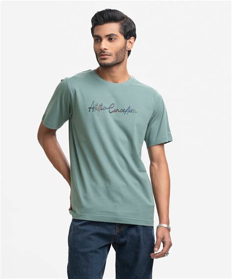 Green Cotton Knit T Shirt