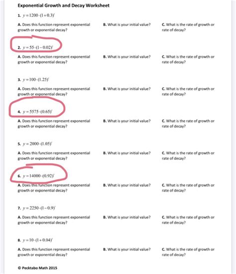 Writing Exponential Growth Equations Worksheet Tessshebaylo
