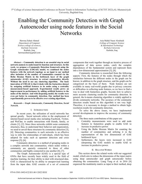 Pdf Enabling The Community Detection With Graph Autoencoder Using Node Features In The Social