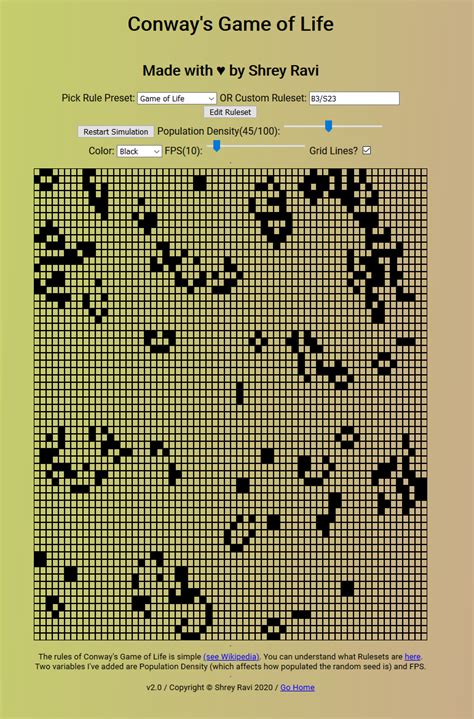 github shreyravi js game of life an implementation of conway s game of life using purely