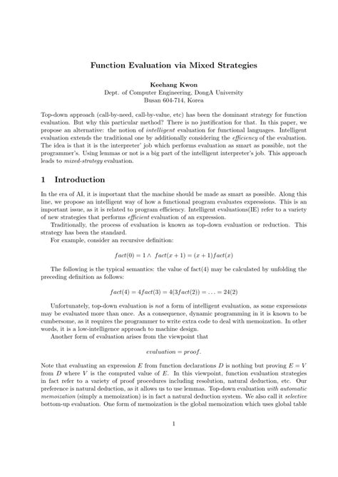 Pdf Function Evaluation Via Mixed Strategies