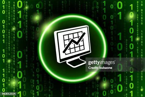 Progress Chart On Computer Binary Code Vector Pattern Background High