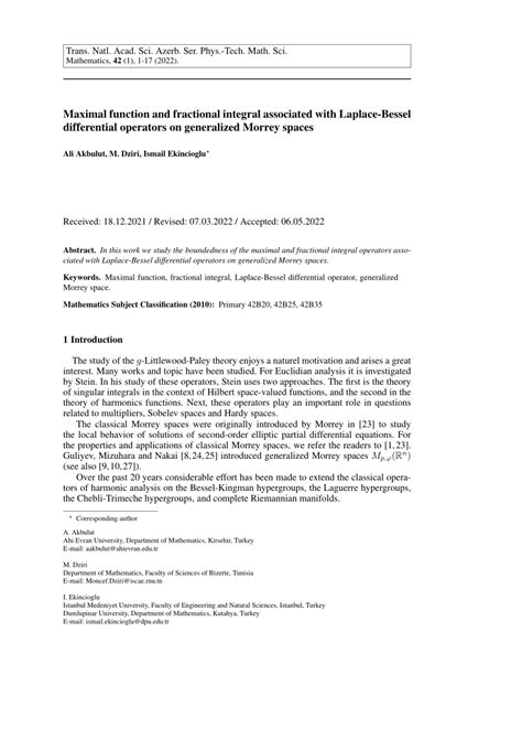 Pdf Maximal Function And Fractional Integral Associated With Laplace