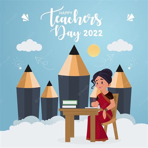 Premium Vector Beautiful Happy Teachers Day Banner Design Template