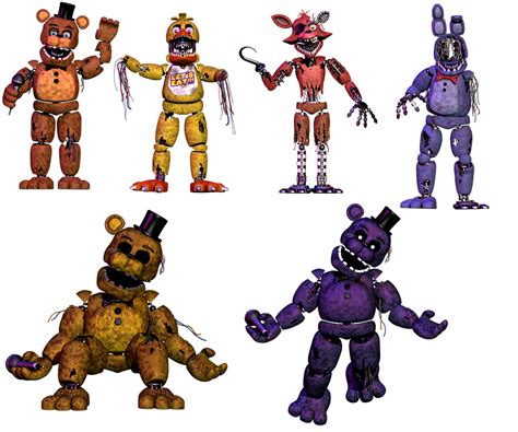 Render Fnaf 2 Withered Animatronics Png By Hujicespeeder On Deviantart