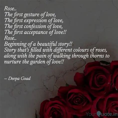 Rose The First Gesture Quotes And Writings By Deepa Goad Yourquote