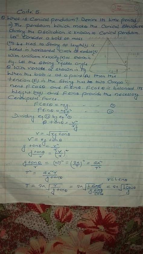 Class 11 Physics Long Derivation Questions And Answers Questions And