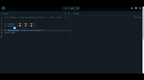 Hw To Merge Two Arrays In Javascript With Concat Youtube