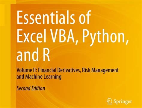 Essentials Of Excel Vba Python And R Volume Ii Financial