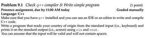 Solved Problem 91 Check G Compiler E Write Simple Program