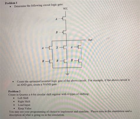 Solved Problem Determine The Following Circuit Logic Gate Chegg
