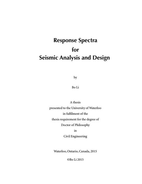 PDF Response Spectra For Seismic Analysis And Design