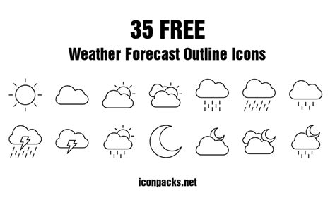 35 Free Weather Forecast Outline Svg Png Icons