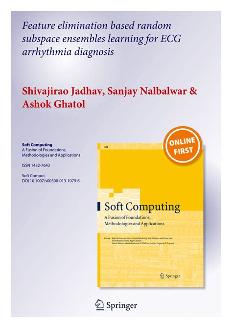 Pdf Feature Elimination Based Random Subspace Ensembles Learning For