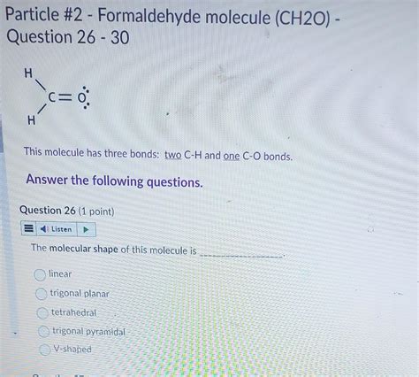 solved particle 2 formaldehyde molecule ch2o question