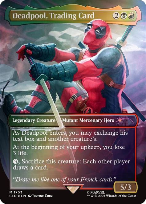 Deadpool Trading Card Rainbow Foil Secret Lair Drop Series Magic