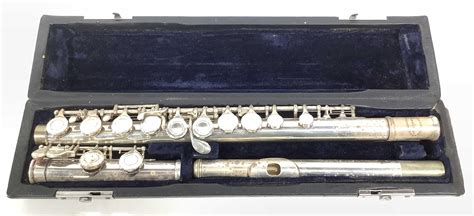 Lot Vintage Conductor Silver Plate Flute With Case