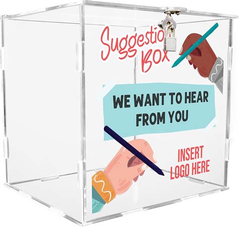 10 Acrylic Personalized Suggestion Box With Lock Custom