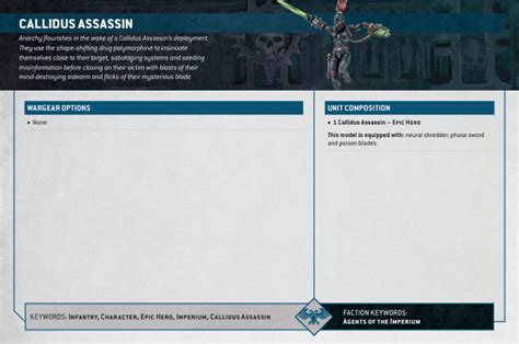 Warhammer K Callidus Assassin