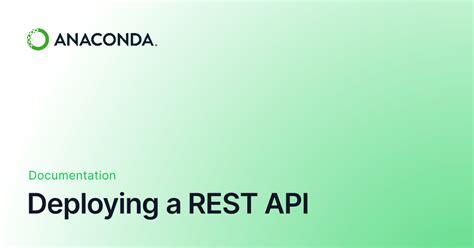 Deploying A Rest Api Anaconda