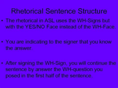Asl Sentence Structure The Basics Lesson Four Unit