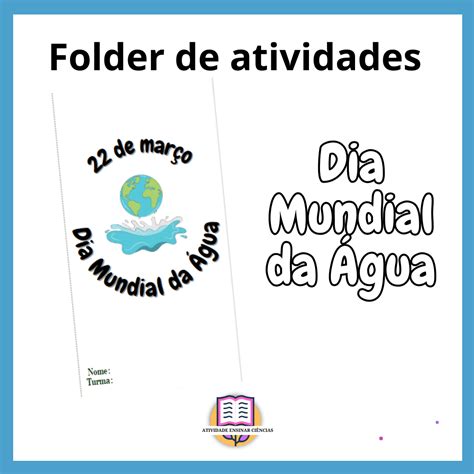 Folder de atividade Dia Mundial da Água Atividade Ensinar Ciências