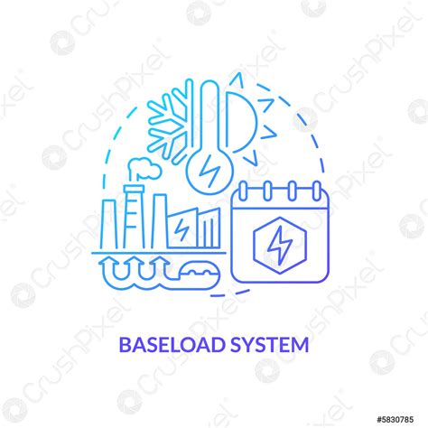 Baseload System Blue Gradient Concept Icon Stock Vector 5830785