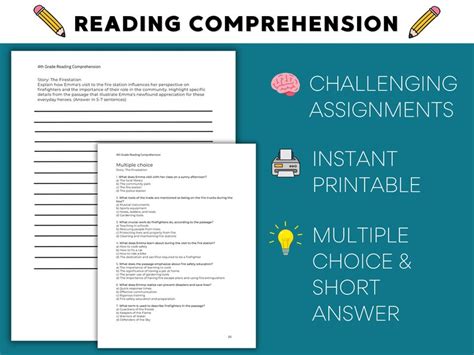 4th Grade Reading Comprehension Bundle 16 Assignments Bonus Sight