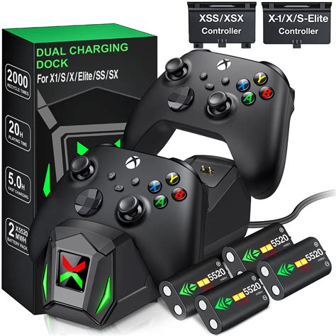 Euroa Xbox One Controller Charger Station Dual Charging Dock With 4 X
