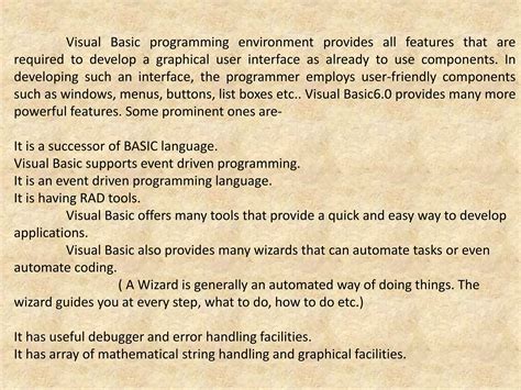 Introduction To Visual Basic Pptpptx