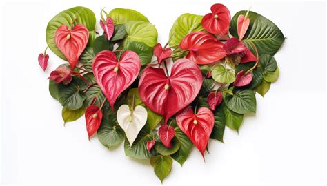 Premium Photo Collection Of Exotic Anthuriums With Their Hear