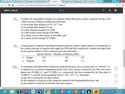 Solved A Large Particle Composite Consisting Of Tungsten