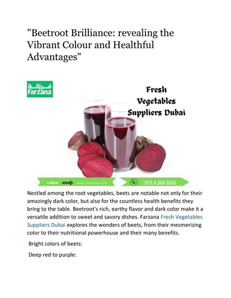 Ppt Beetroot Brilliance Revealing The Vibrant Colour And Healthful Advantages Powerpoint