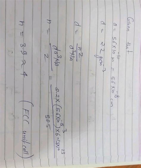 The Edge Length Of A Unit Cell Of Nacl Crystal Lattice Is 56 A The The Edge Length Of A Unit Cell Of Nacl Crystal Lattice Is 56 A The