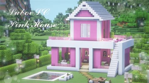 How To Build A Cute Pink House Minecraft Tutorial 🍀 19 Youtube