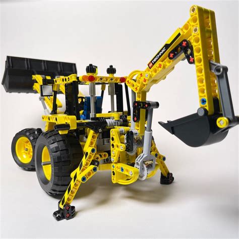 Used Lego Technic 8069 Backhoe Loader Construction Digger 700c Cat