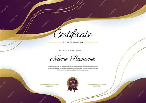 Premium Vector Certificate Template With Modern Luxury Pattern And