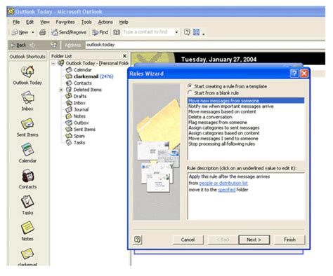 Outlook 2002 Spam Folder Setup Cord Hosting