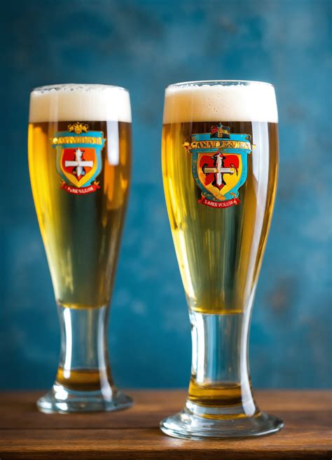Lexica Cardinal Kolsch Beer Glasses Light Blue Background