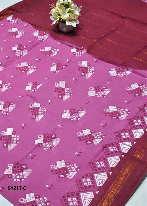 Divyashri 04217 D Flamingopink Color Madurai Chungudi Cotton Saree